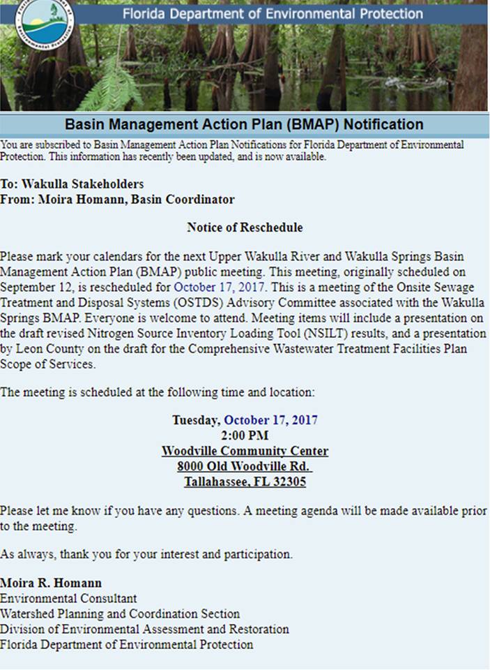 Basin Management Action Plan (BMAP) Wakulla-Public Meeting - Friends of ...